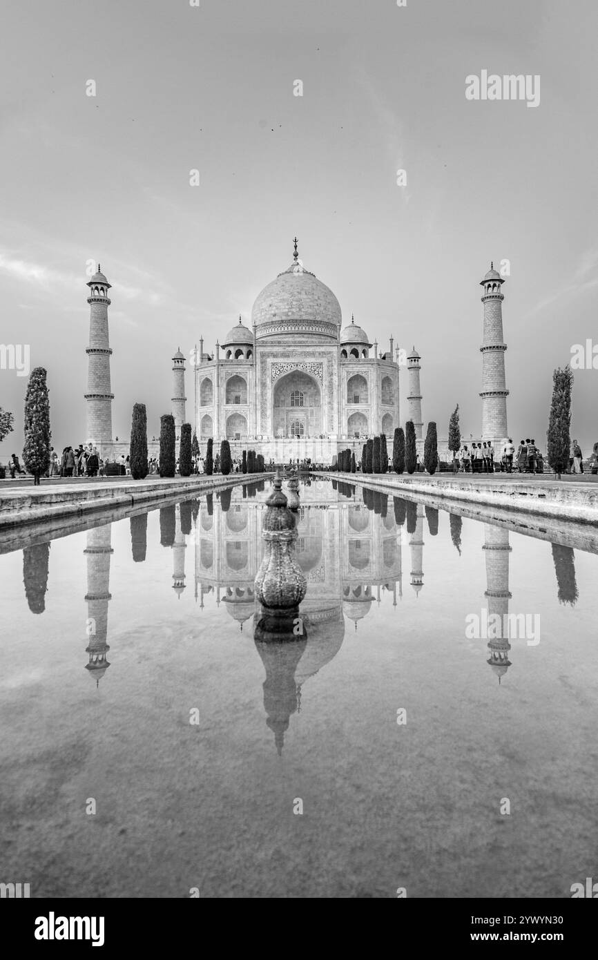 famous Taj Mahal in India with reflection in water Stock Photo - Alamy