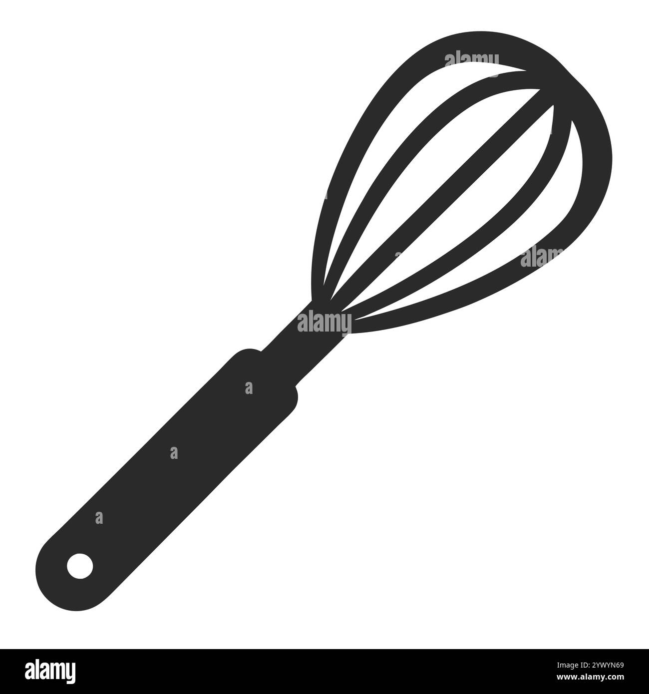 A basic, silhouette illustration of a whisk, perfect for use in ...