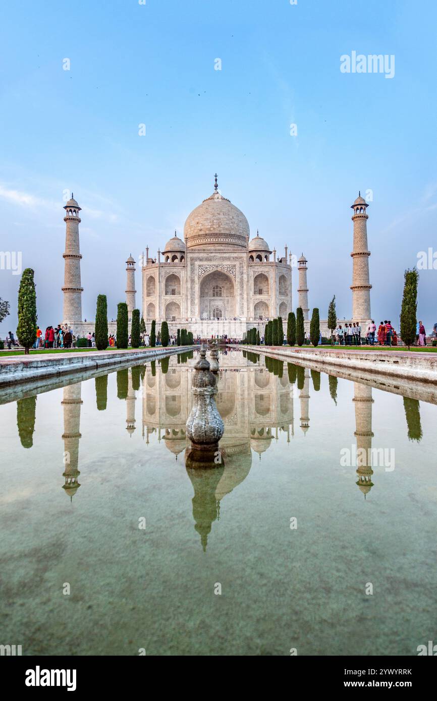 famous Taj Mahal in India with reflection in water Stock Photo - Alamy