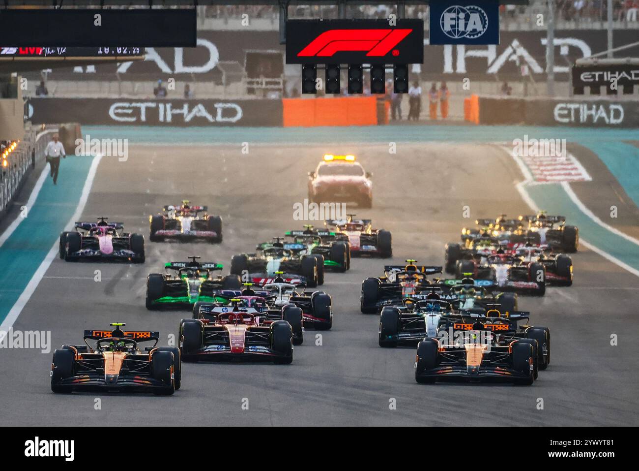 Start of Formula 1 Abu Dhabi Grand Prix at Yas Marina Circuit on December 8th, 2024 in Abu Dhabi ...