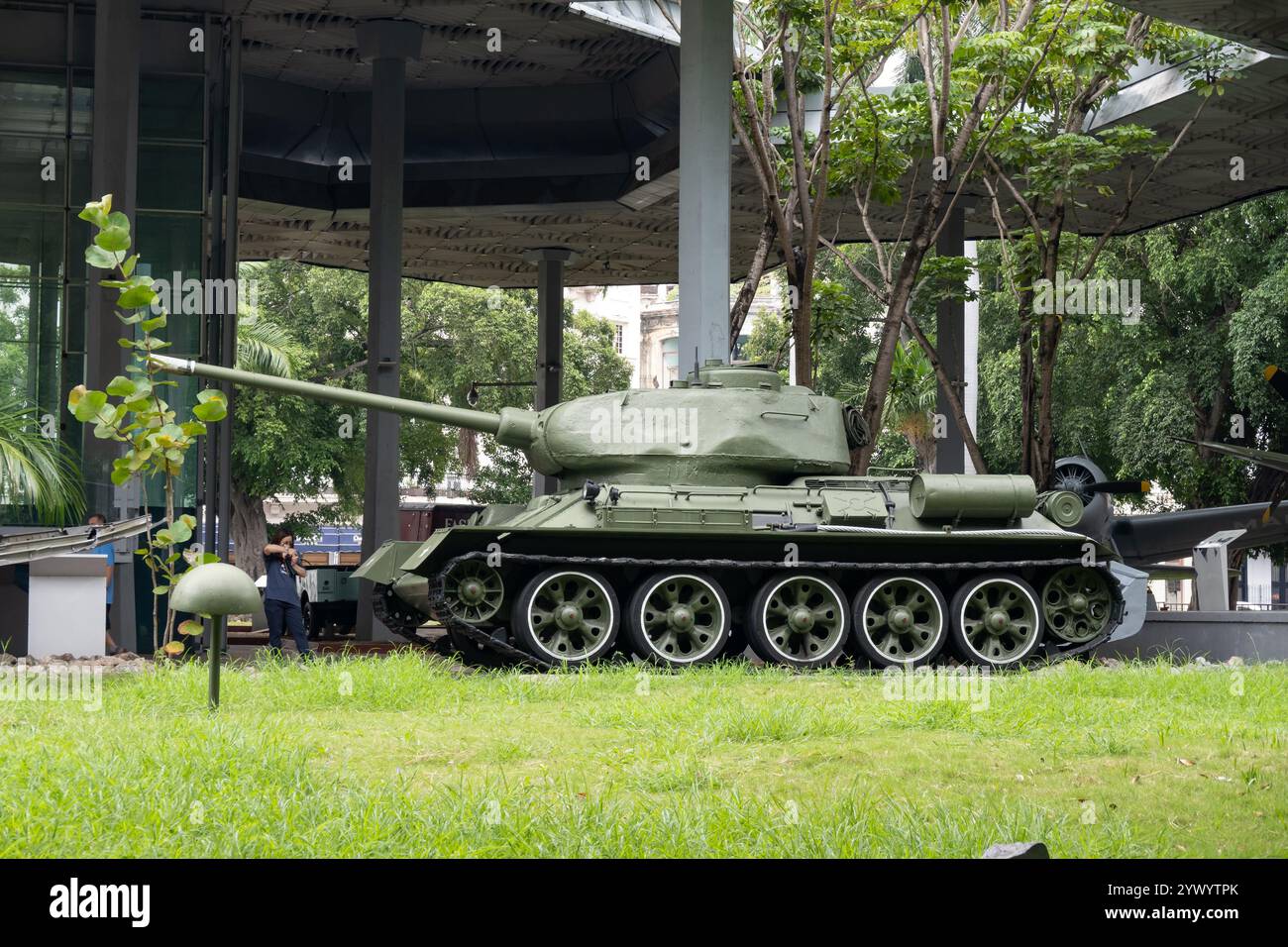 HAVANA, CUBA - AUGUST 28, 2023: Old miliatry tank T34 in Granma Museum ...