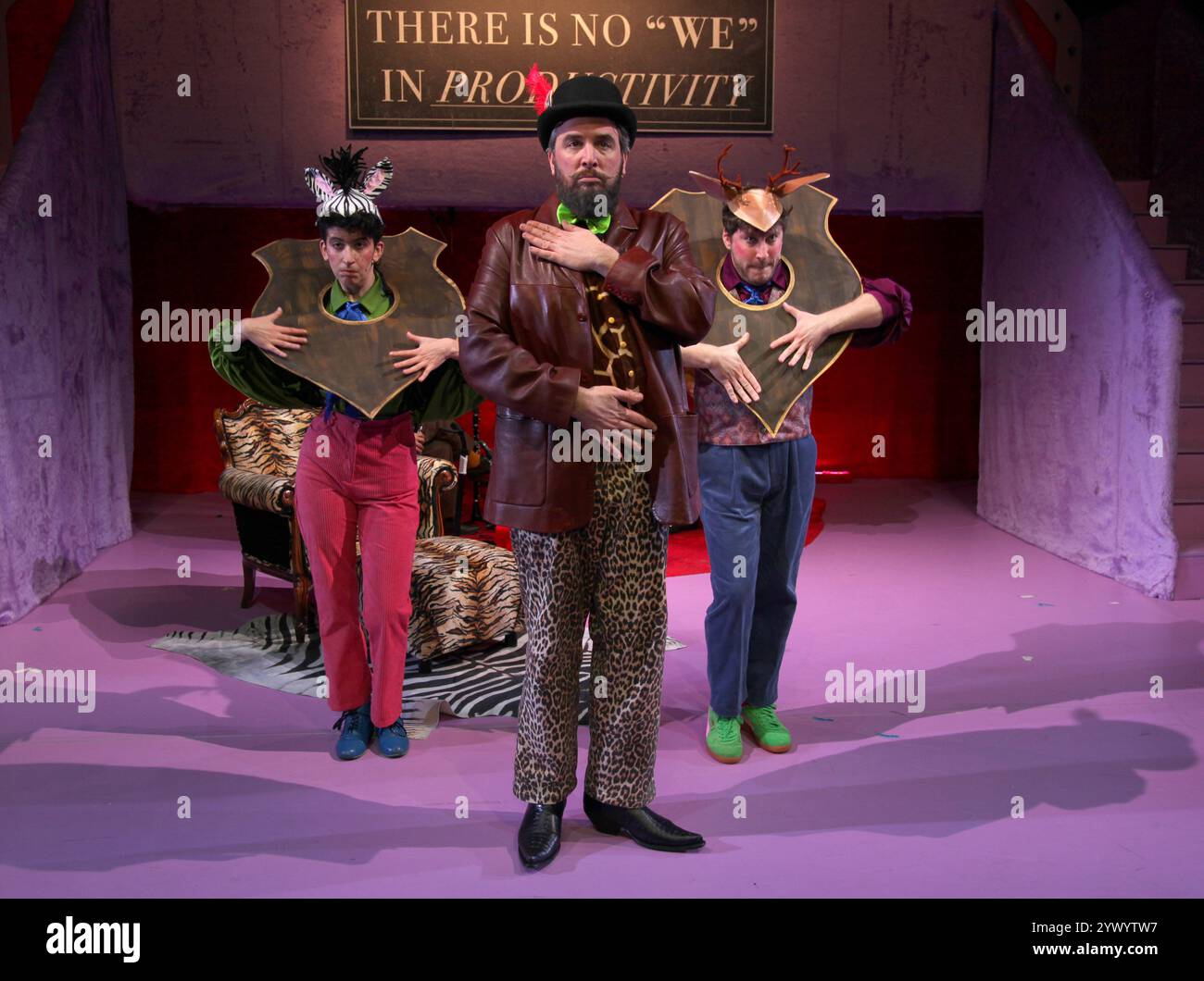 London, UK. Simon Yadoo (hat) in the Jewish fairy tale Goldie Frocks ...