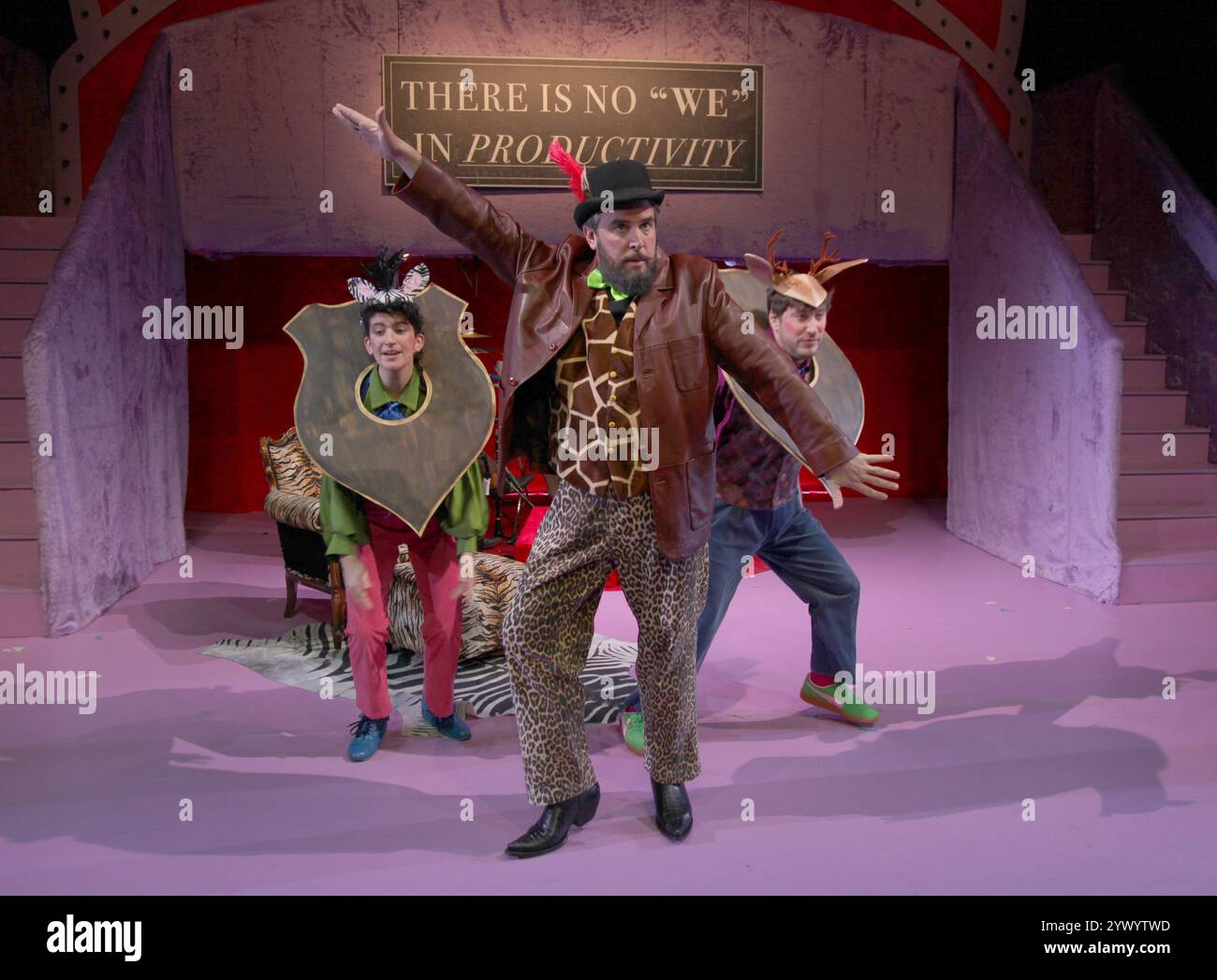 London, UK. Simon Yadoo (hat) in the Jewish fairy tale Goldie Frocks ...