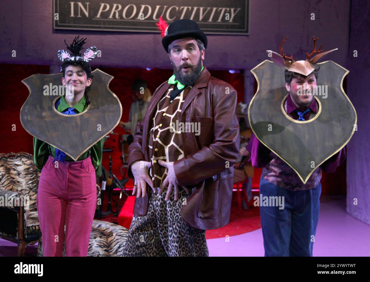 London, UK. Simon Yadoo (hat) in the Jewish fairy tale Goldie Frocks ...