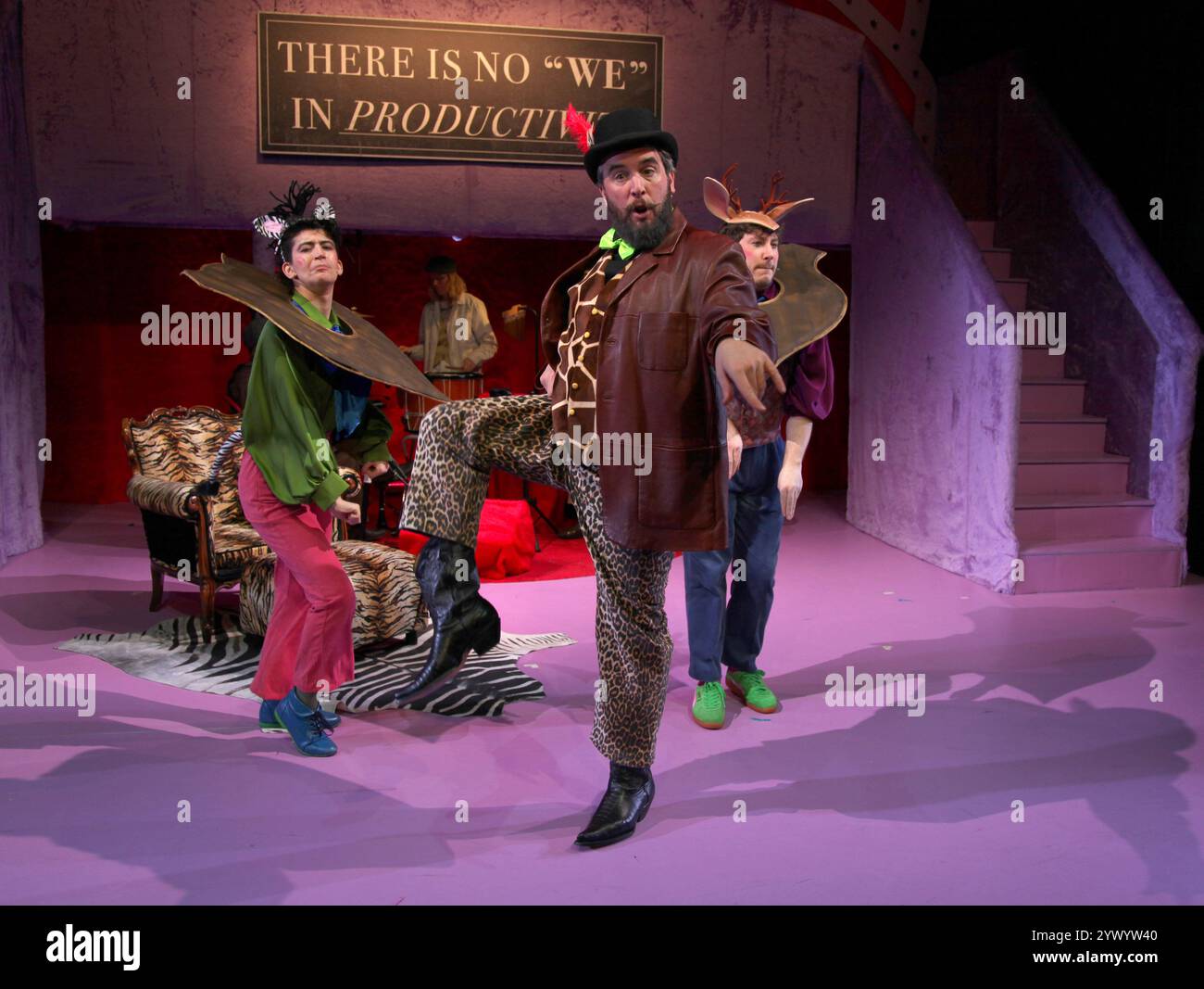 London, UK. Simon Yadoo (hat) in the Jewish fairy tale Goldie Frocks ...