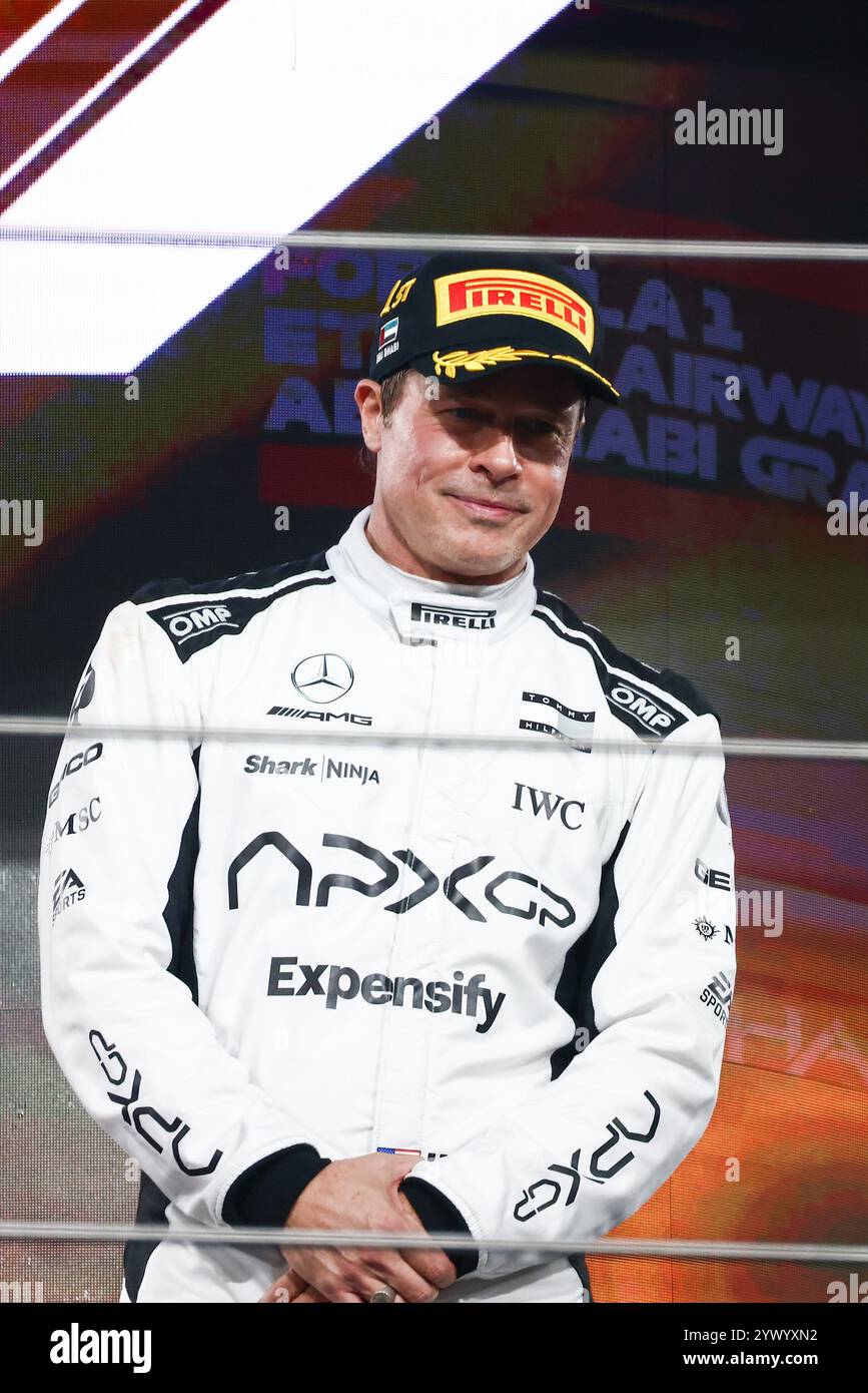 Brad Pitt, actor playing Sonny Hayes, a driver of the fictional Apex ...