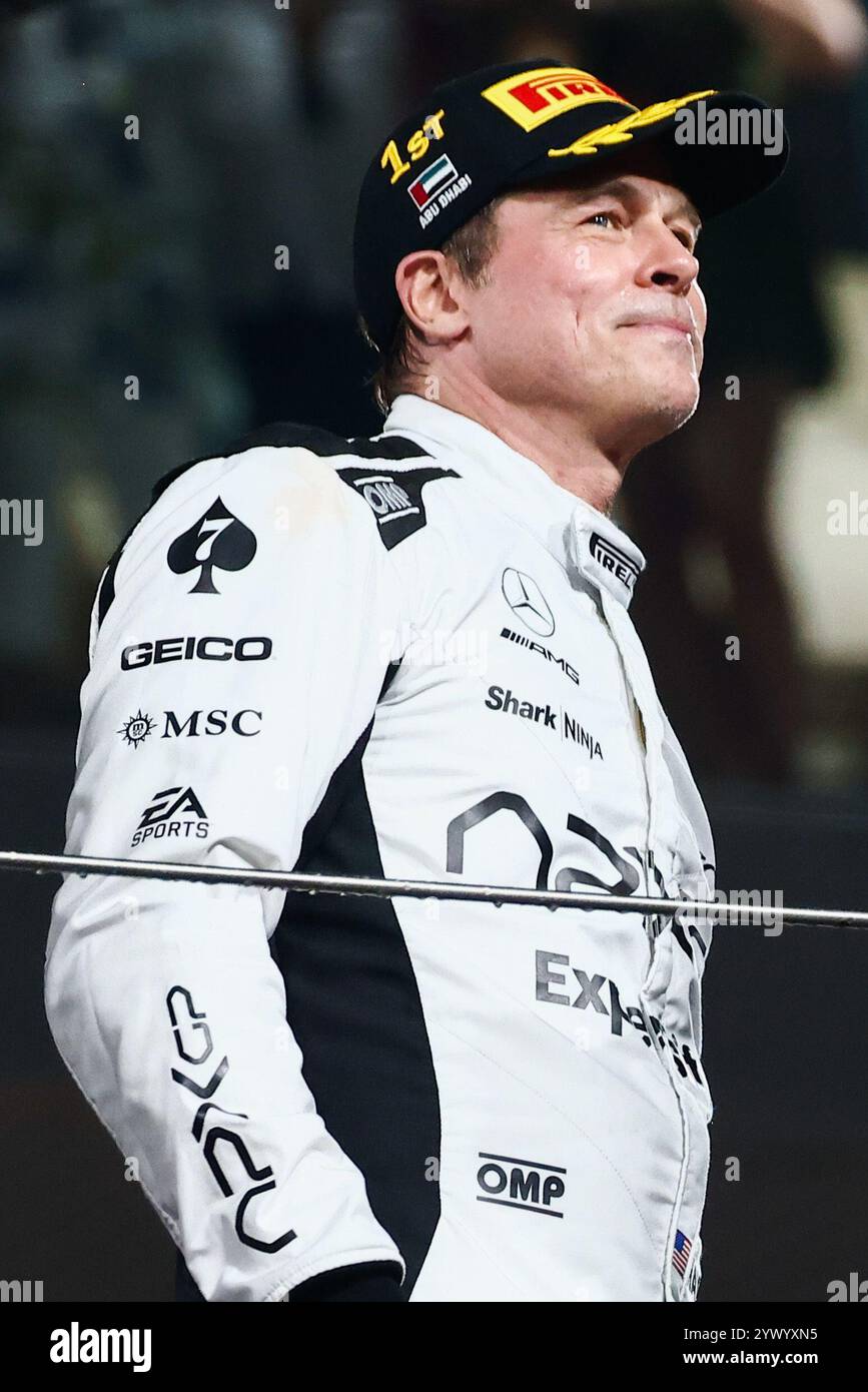 Brad Pitt, actor playing Sonny Hayes, a driver of the fictional Apex ...