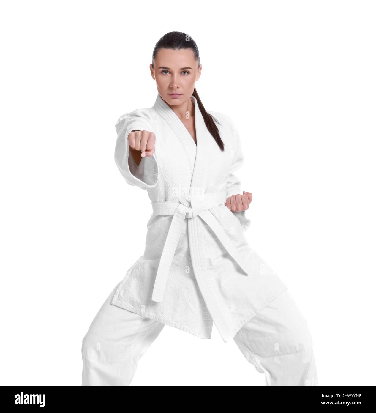 Professional female karate fighter isolated hi-res stock photography ...