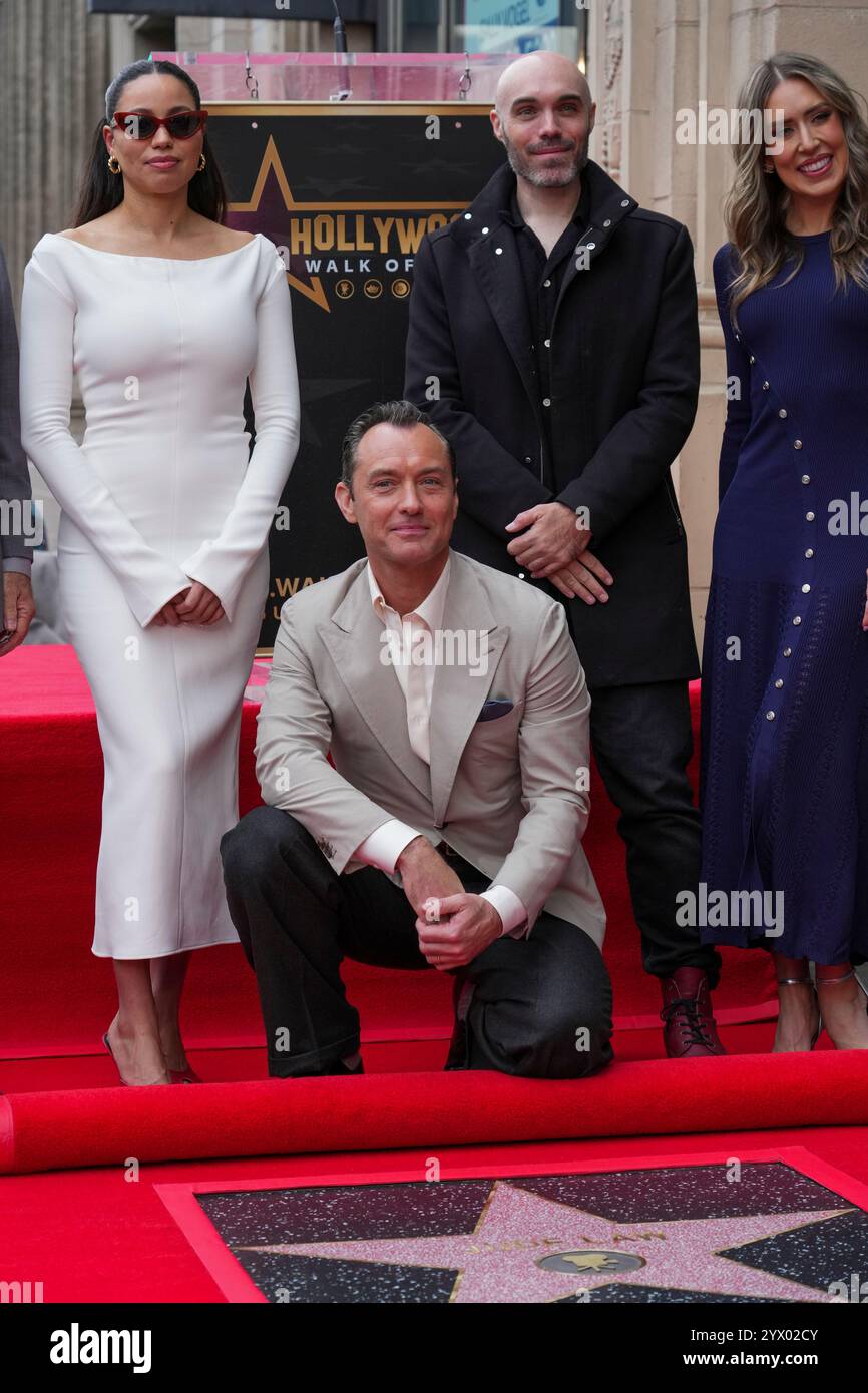 Jurnee Smollett, from left, Jude Law, David Lowery, and Sarah Zurell ...