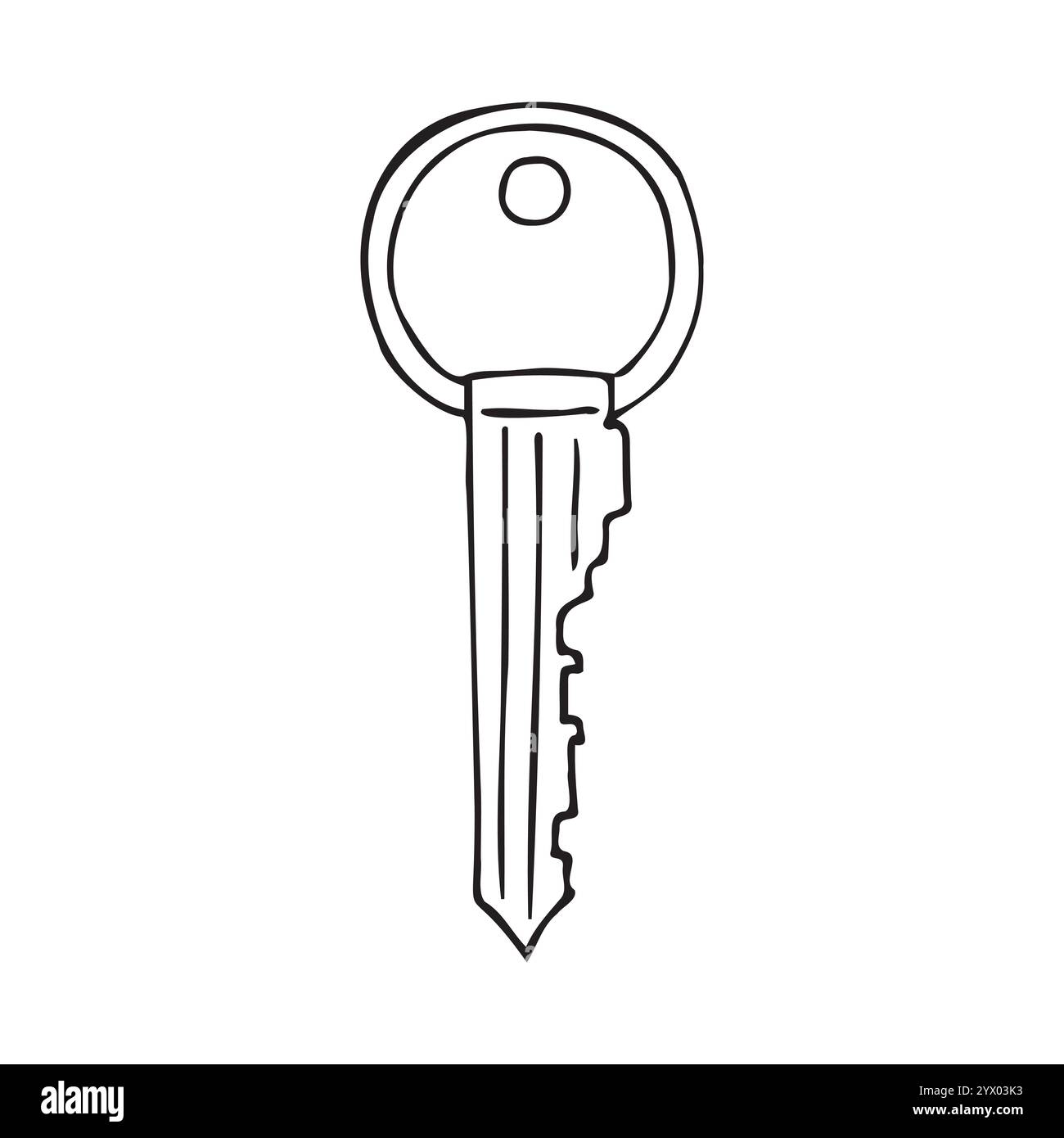 Vector hand drawn sketch doodle outline key isolated on white ...
