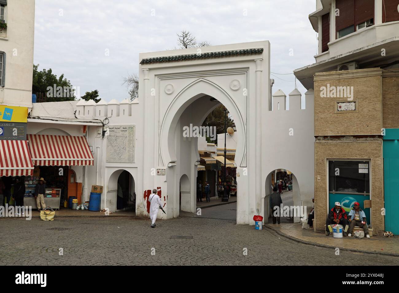 Famous Bab el Fahs entrance to the kasbah of Tangier Stock Photo - Alamy
