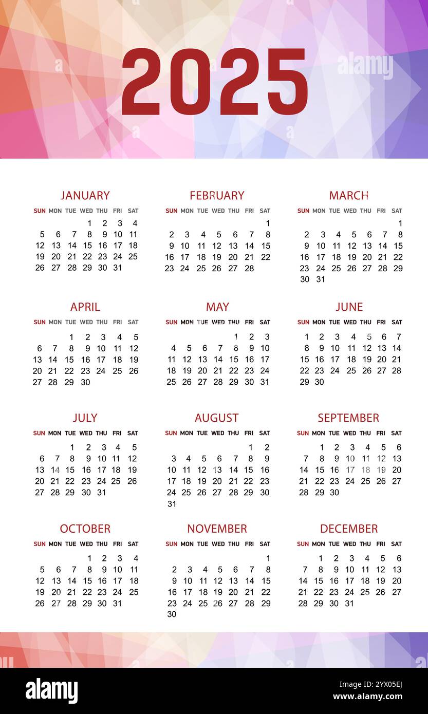 A simple pocket calendar for 2025. Vector business calendar Stock ...