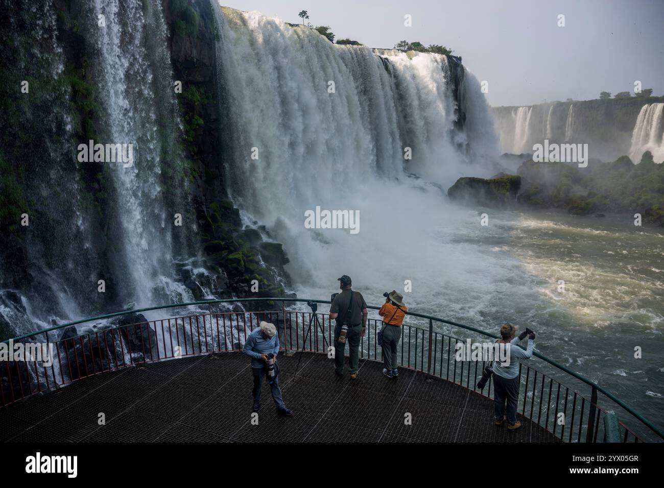View from Brazilian side of the Iguassu Falls of the waterfalls on the ...