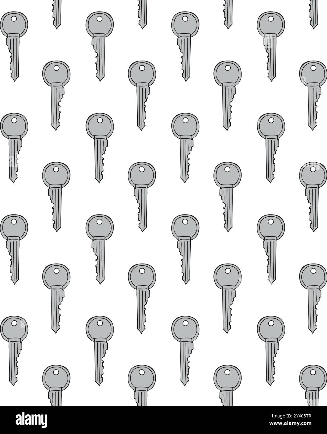 Vector seamless pattern of hand drawn sketch doodle colored key ...