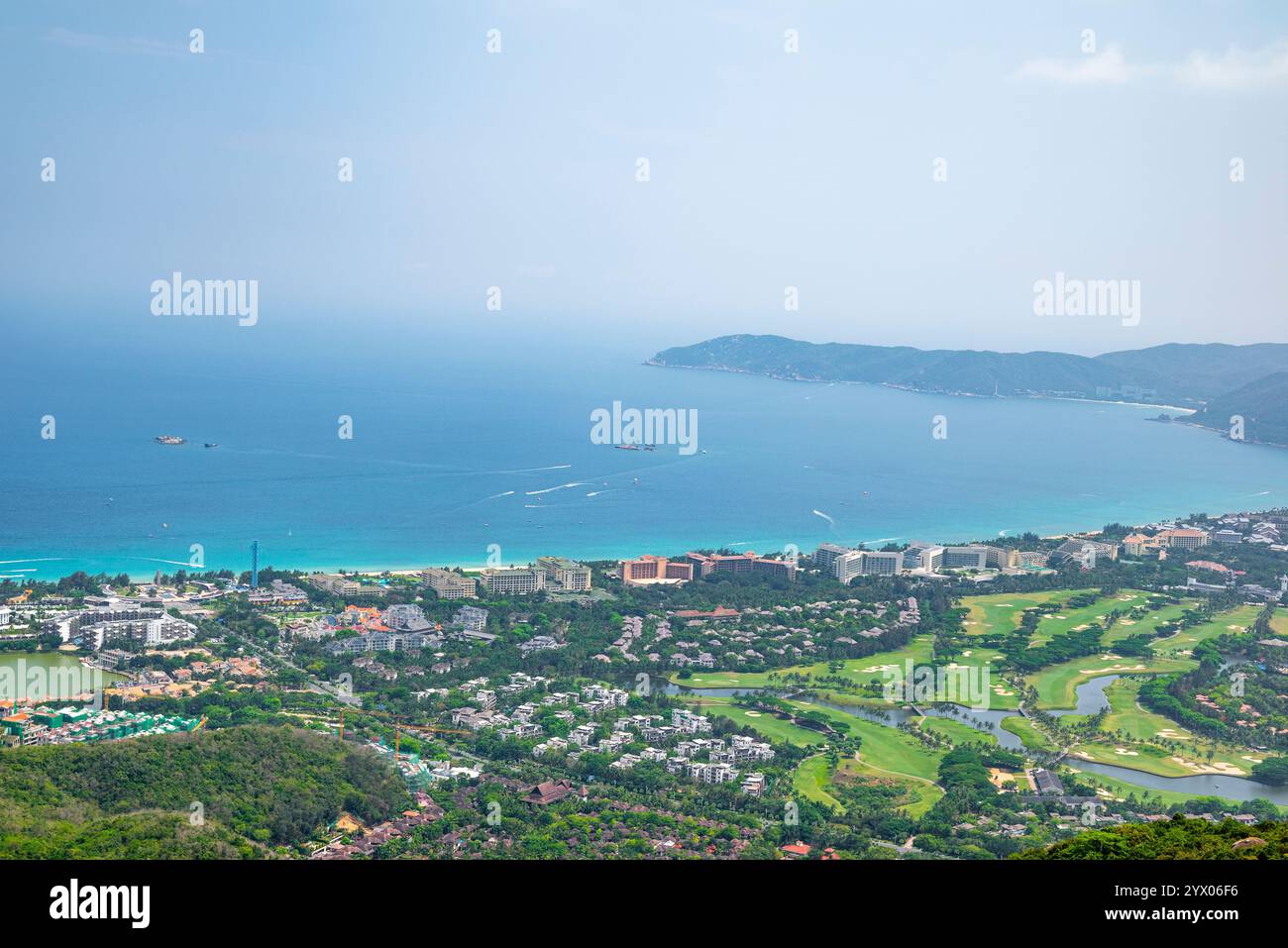 Aerial View of Coastal Resort and Golf Course Stock Photo - Alamy