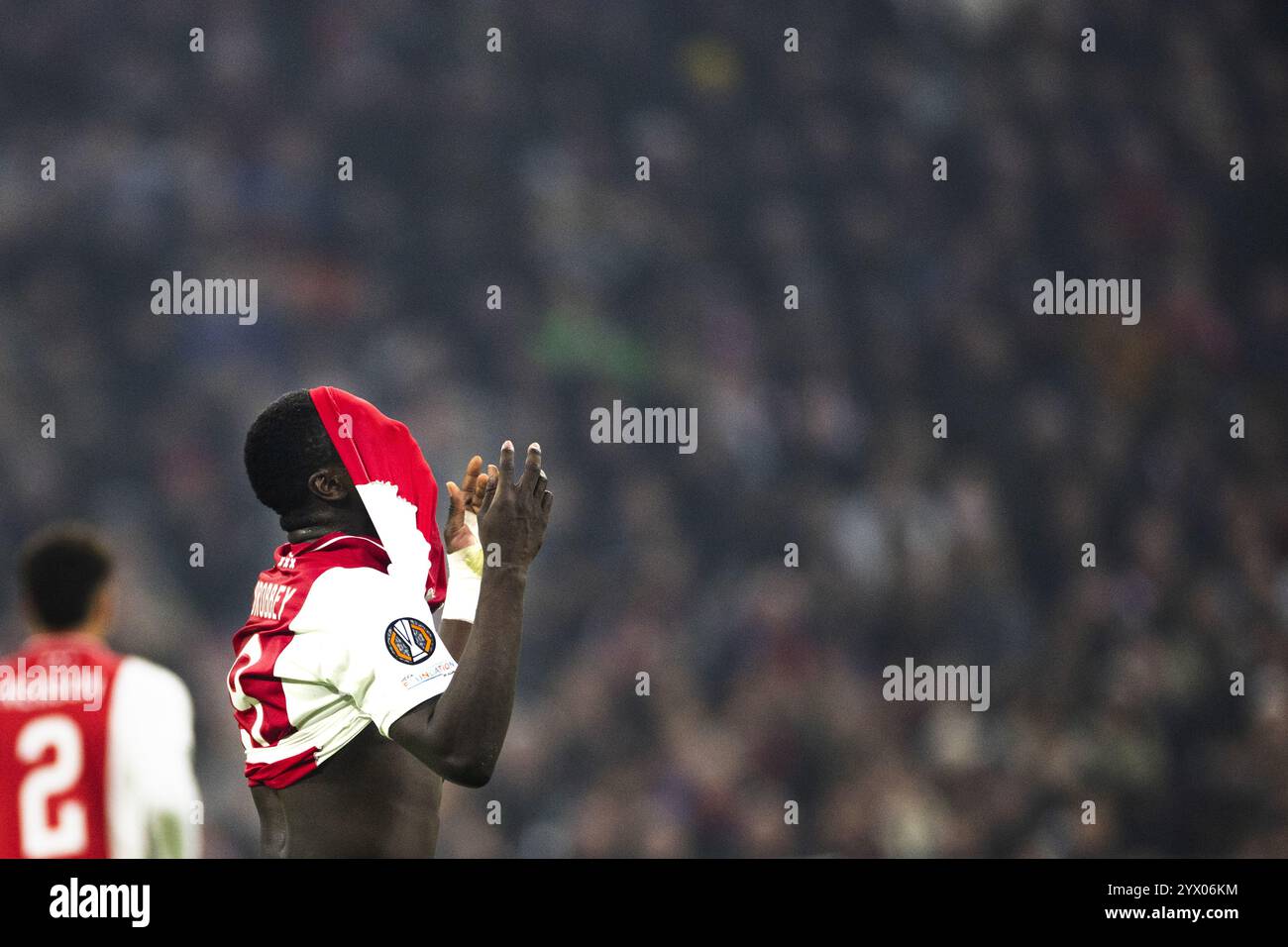 AMSTERDAM - Brian Brobbey of Ajax balks during the UEFA Europa League ...
