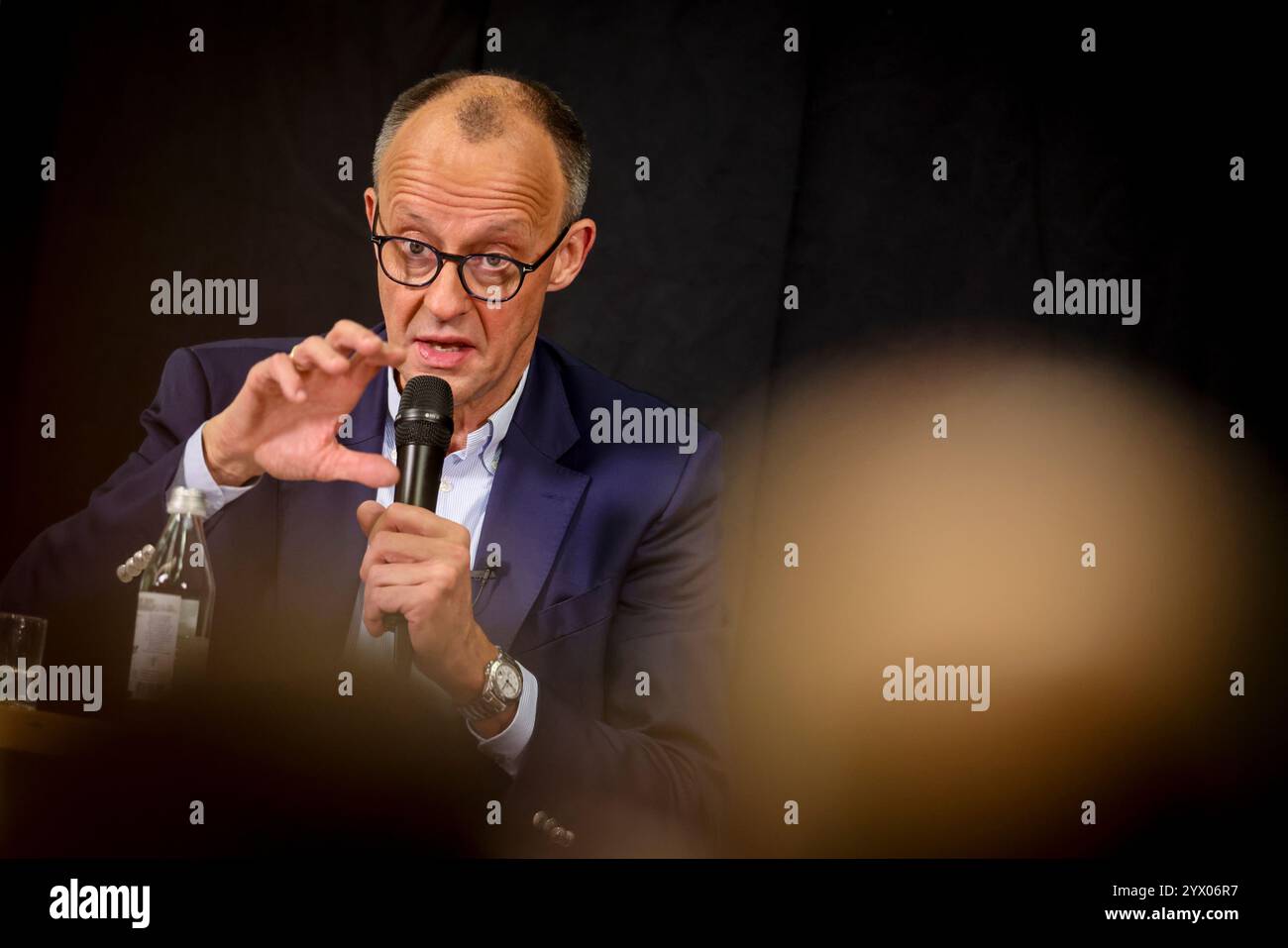 Olsberg, Germany. 12th Dec, 2024. Chancellor candidate Friedrich Merz ...