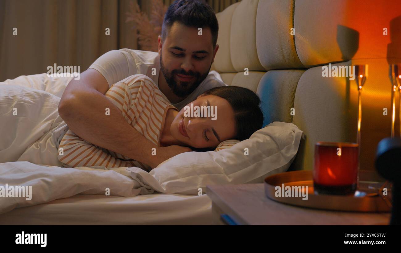 Man hugging woman kissing on cheek couple wife husband girlfriend ...