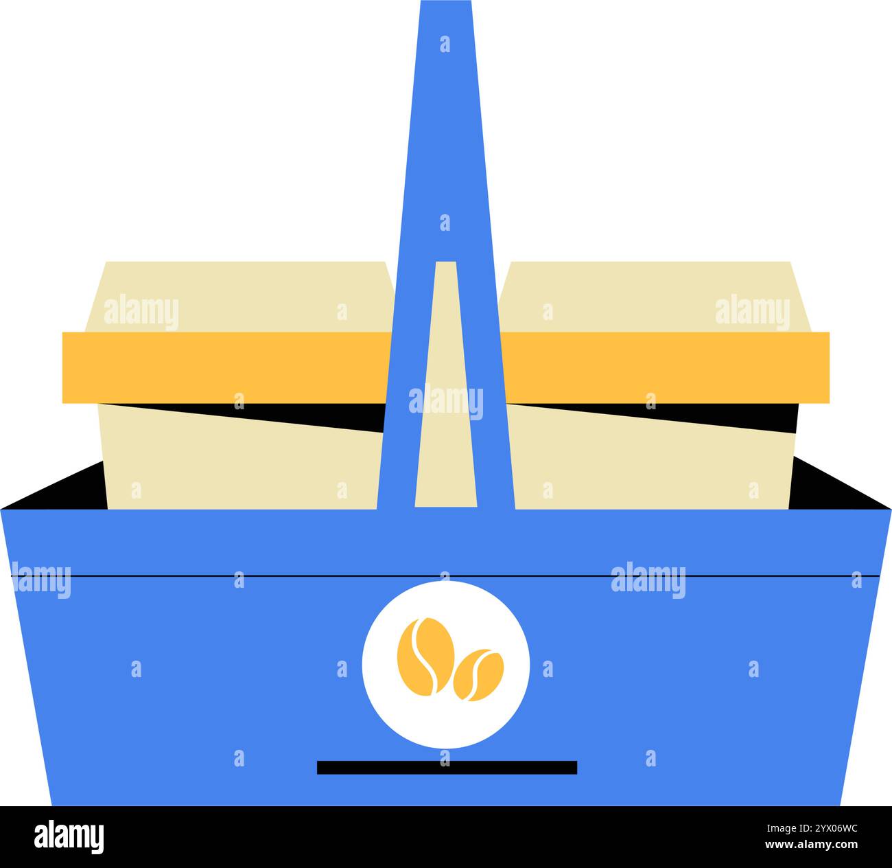 Coffee Cup Holder In Flat Vector Illustration Symbolizing Beverage ...