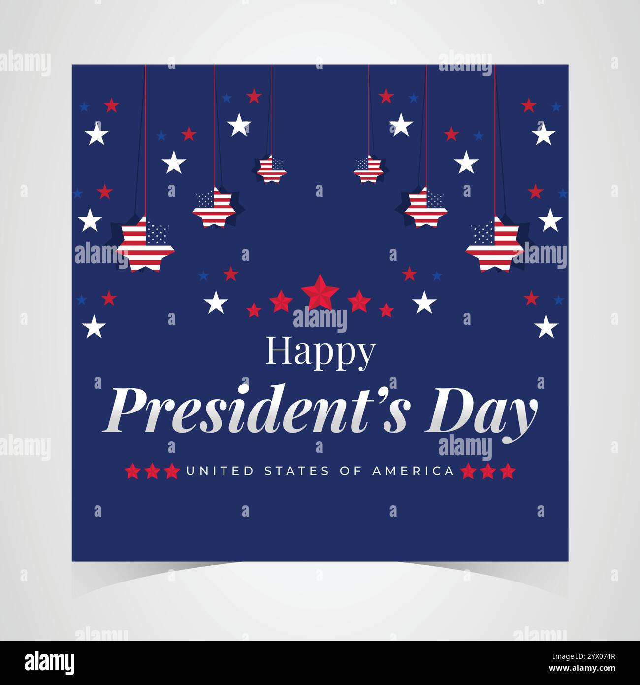 Happy Presidents Day Web Banner With USA Flag. Presidents Day Cover ...