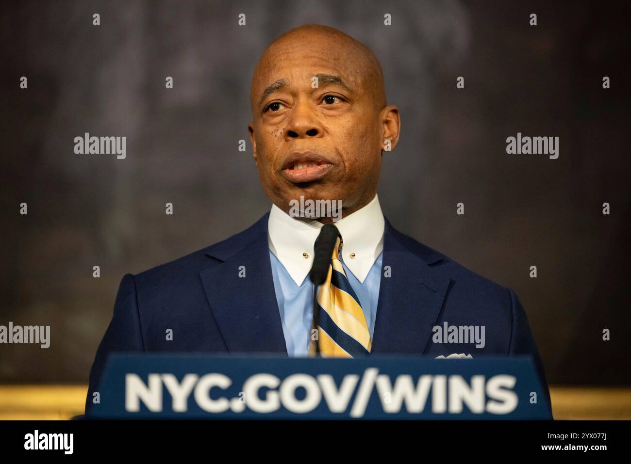 New York City Mayor Eric Adams speaks during a press conference at City ...
