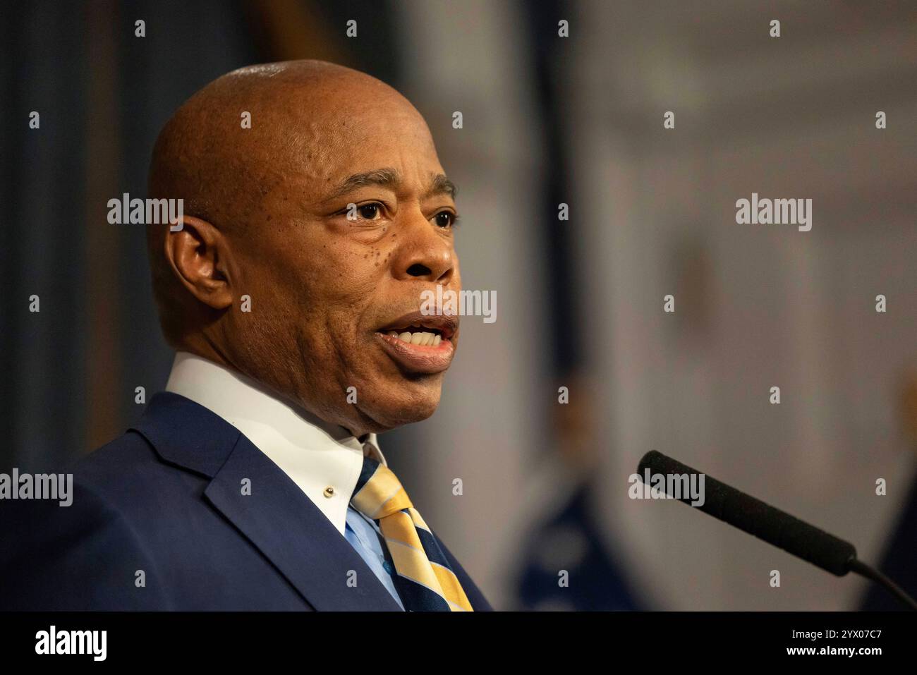 New York City Mayor Eric Adams speaks during a press conference at City ...