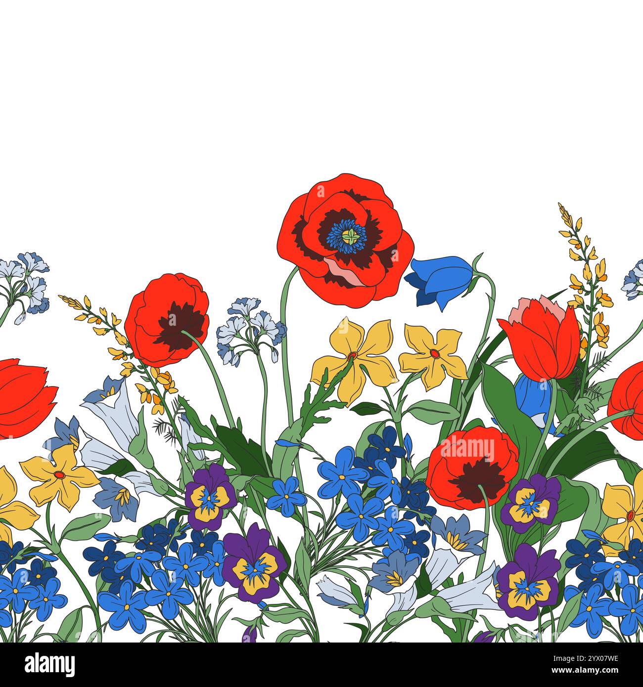 Field wild poppies on Stock Vector Images - Alamy