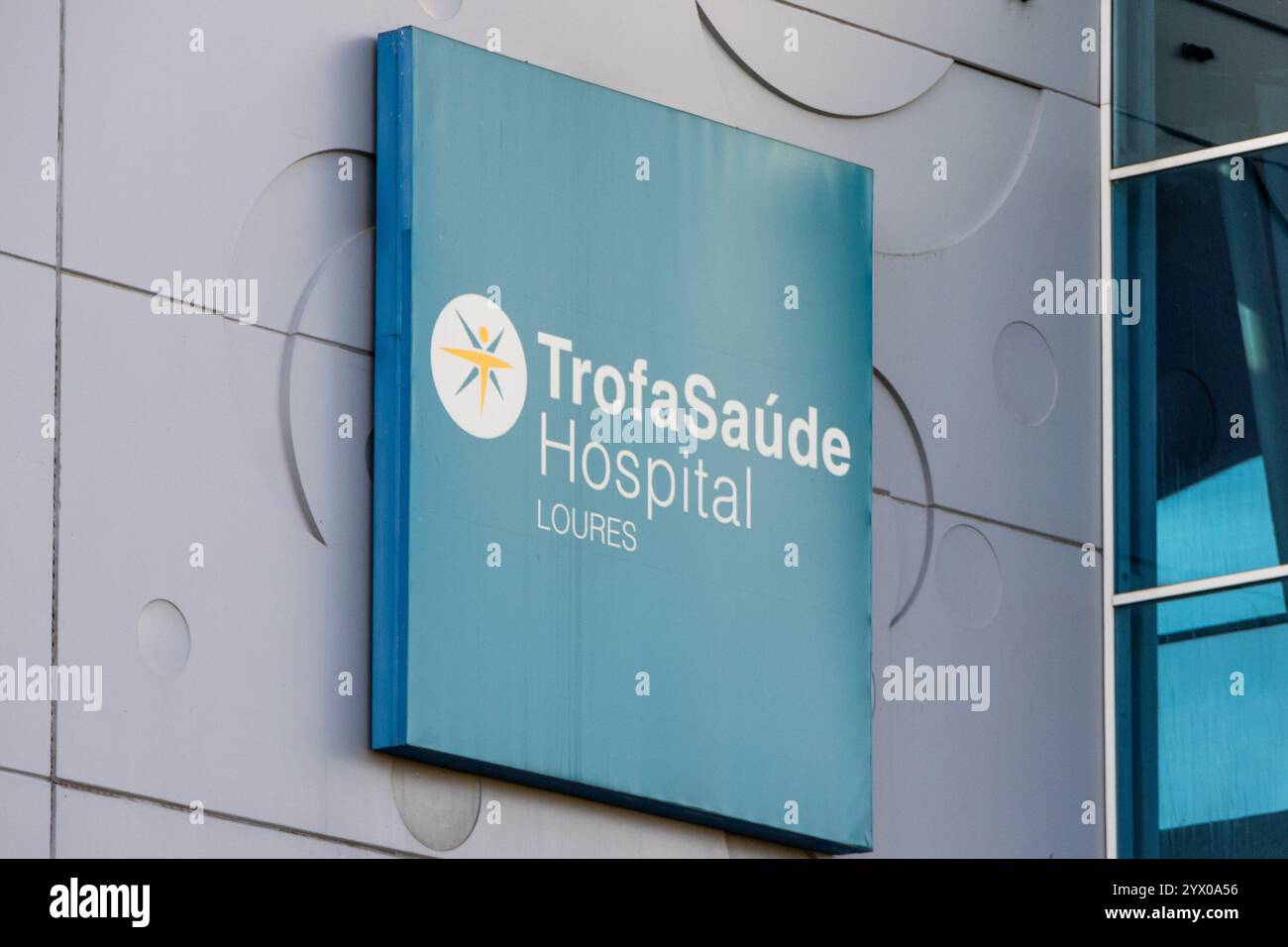 Close up of trofa saude hospital loures signage, showcasing brand ...