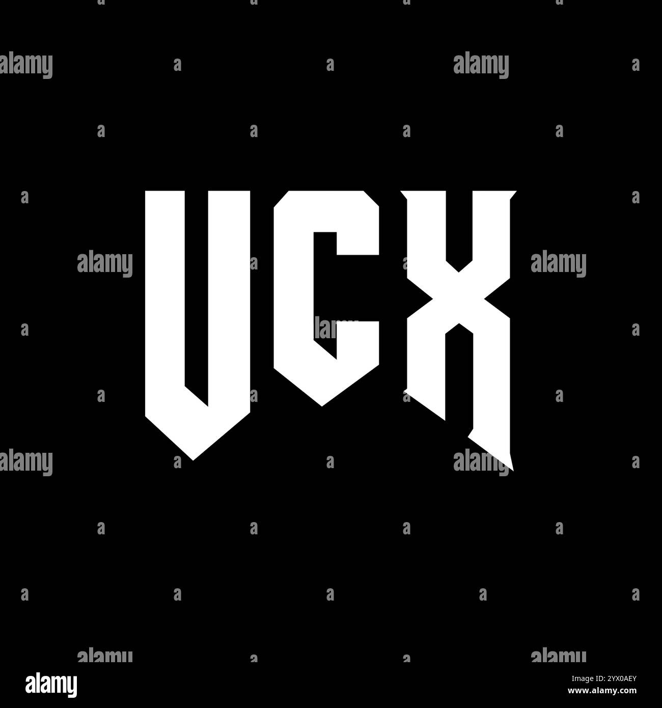 UCX letter logo design for technology company. UCX logo design black and white color combination ...