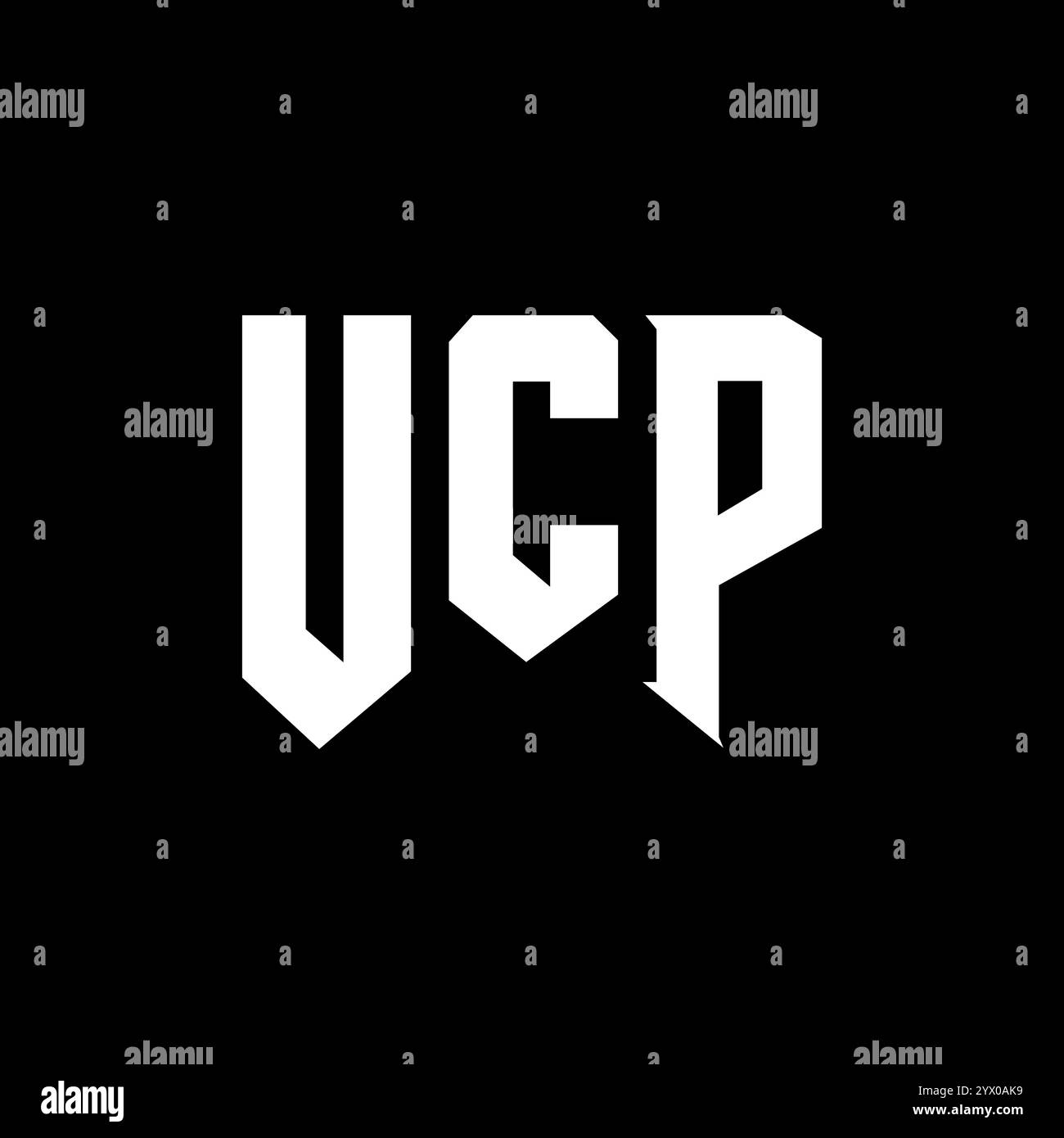 UCP letter logo design for technology company. UCP logo design black and white color combination ...