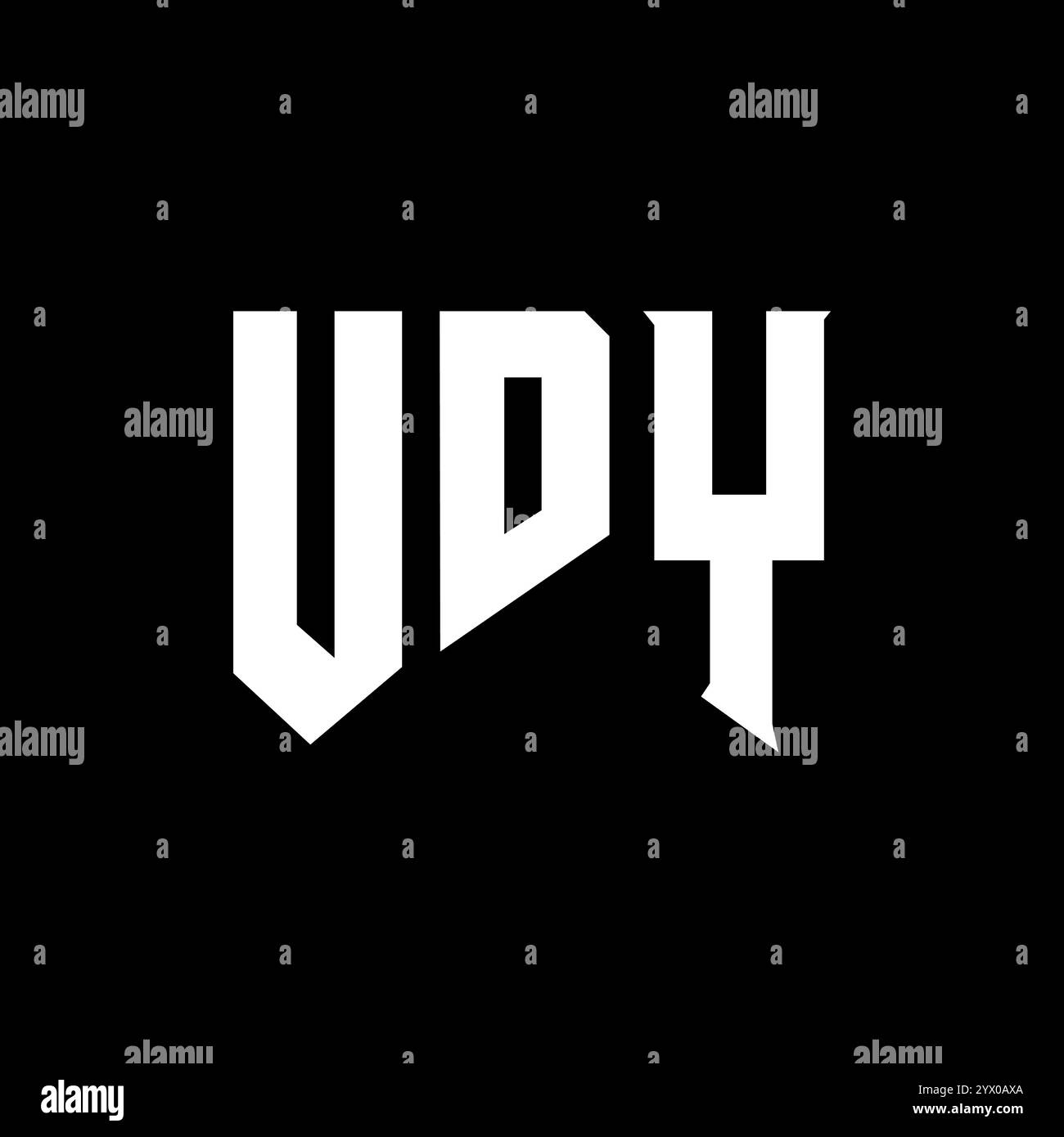 UDY letter logo design for technology company. UDY logo design black and white color combination ...
