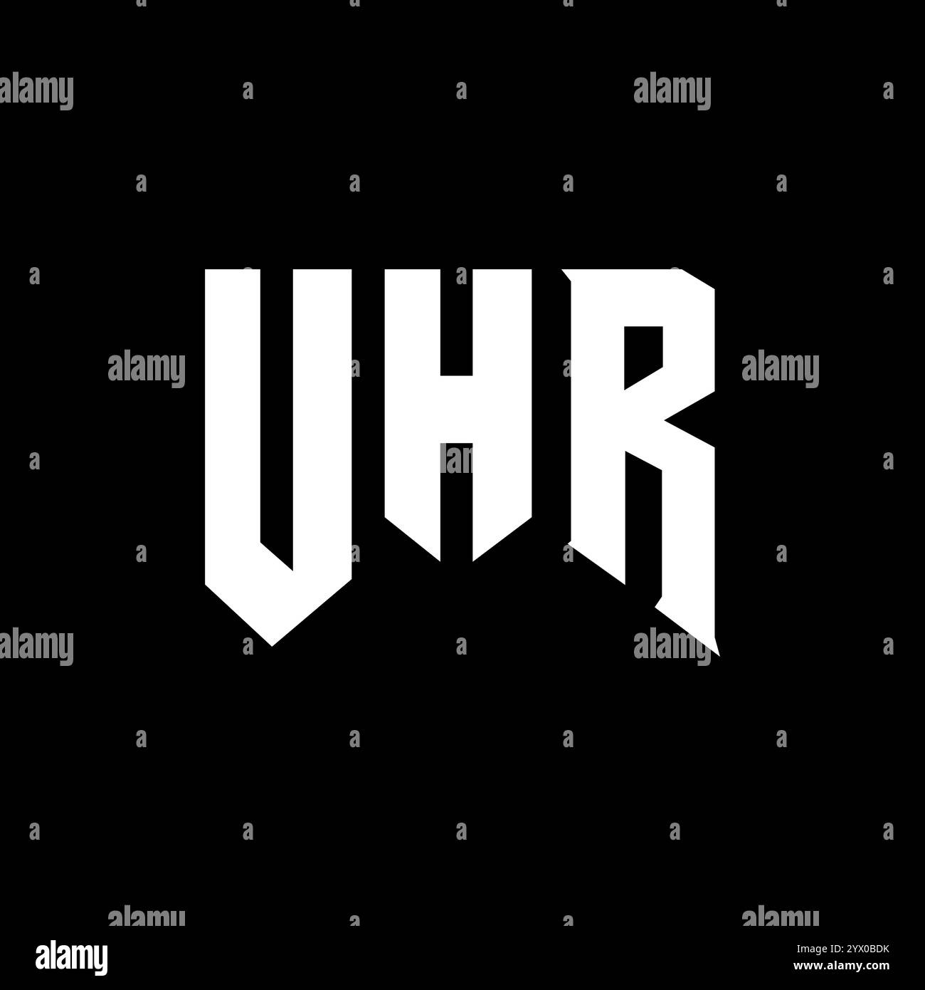 UHR letter logo design for technology company. UHR logo design black ...