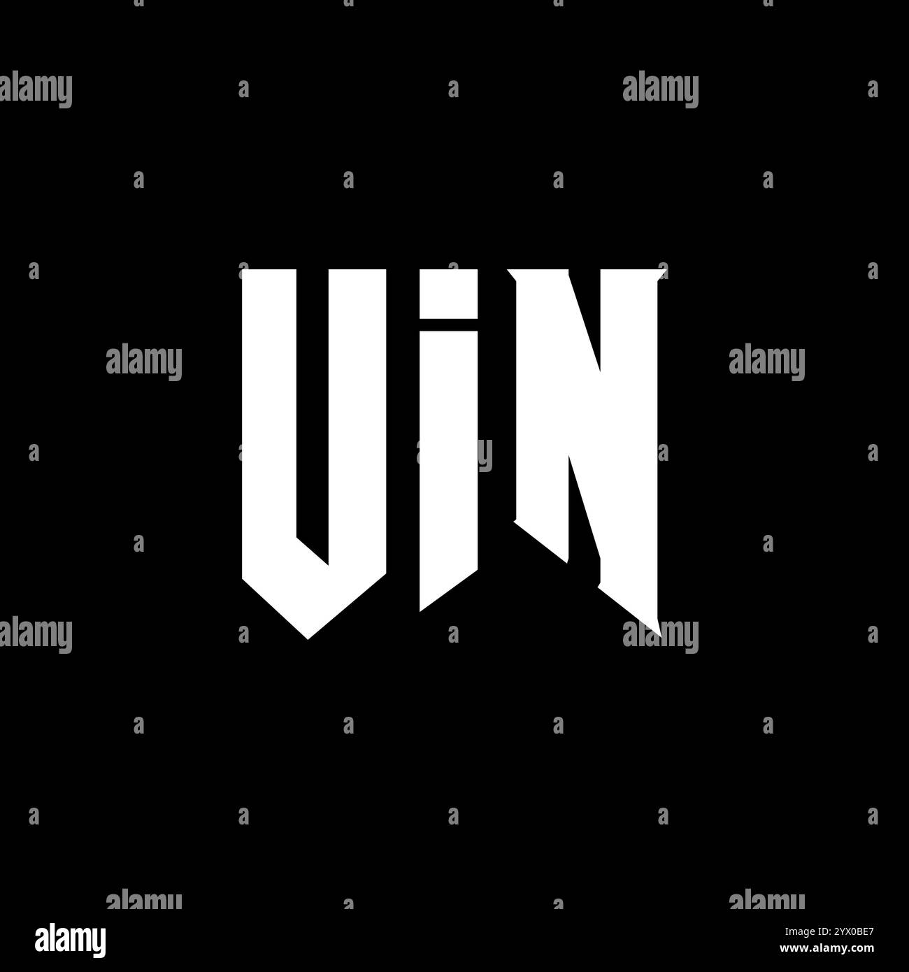 UIN letter logo design for technology company. UIN logo design black ...