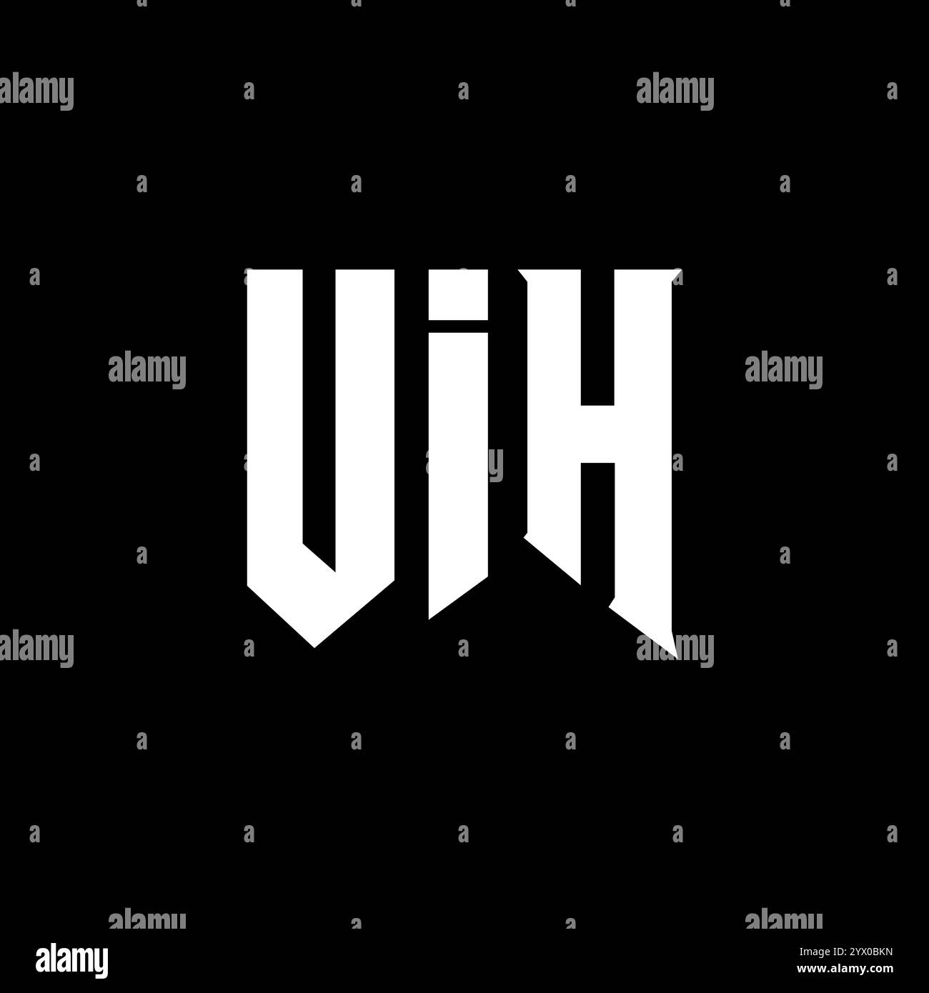 UIH letter logo design for technology company. UIH logo design black and white color combination ...