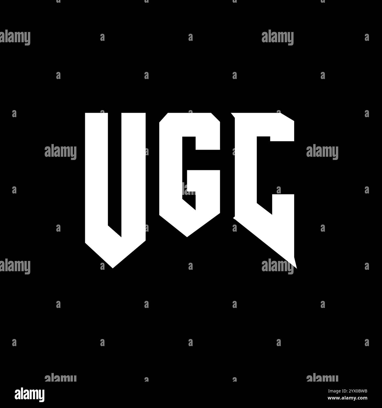 UGC letter logo design for technology company. UGC logo design black ...