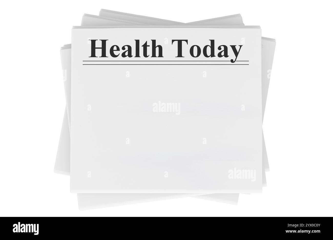 Health Today newspapers. Newspapers, template mock up. 3D rendering ...