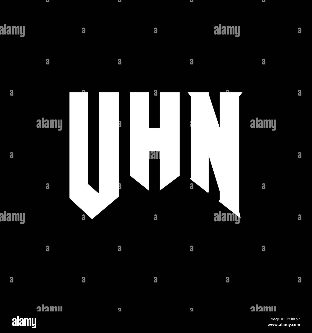 UHN letter logo design for technology company. UHN logo design black ...