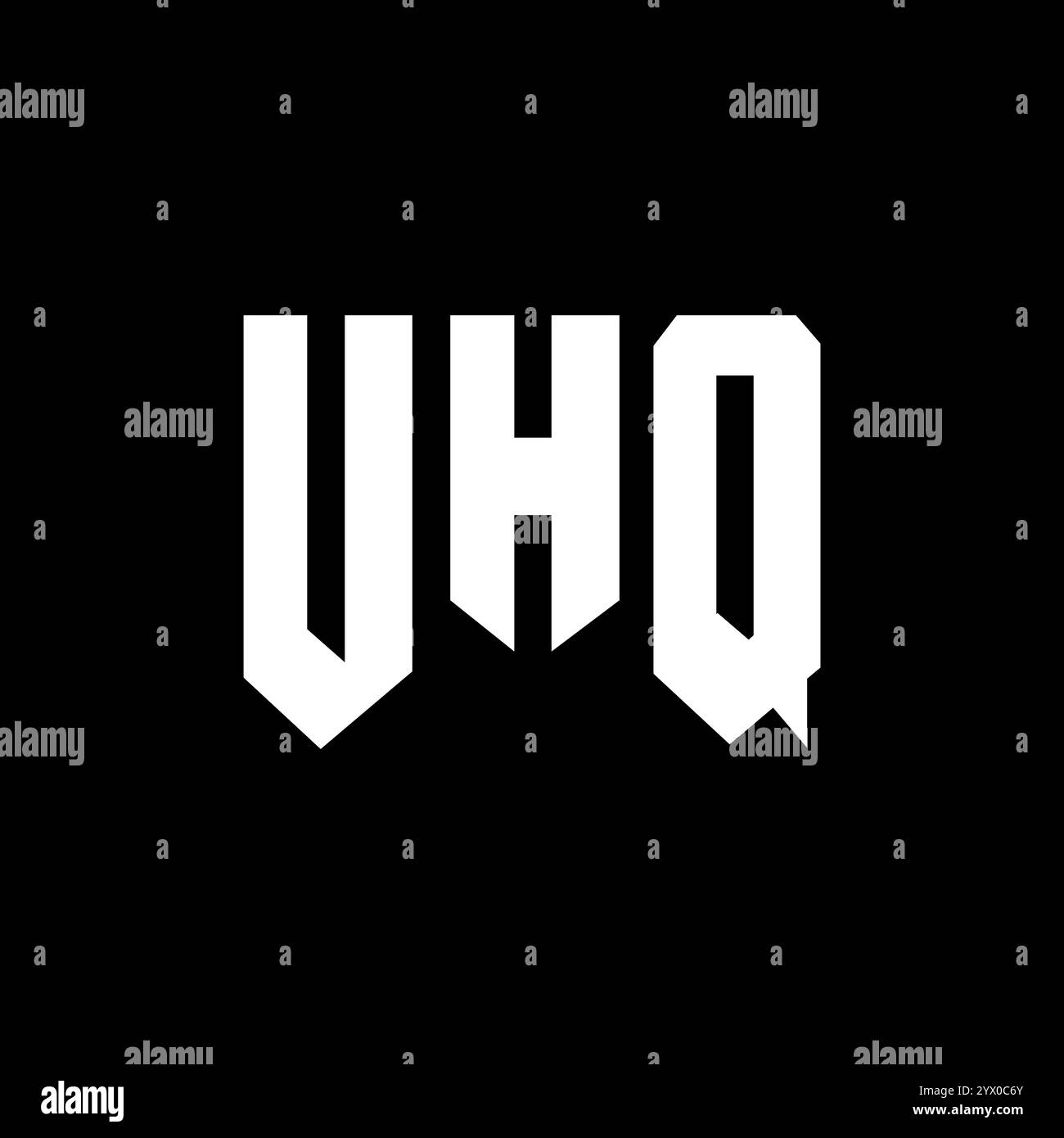 UHQ letter logo design for technology company. UHQ logo design black ...