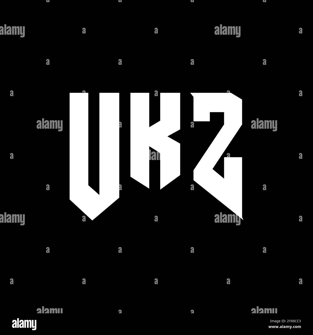 UKZ letter logo design for technology company. UKZ logo design black and white color combination ...