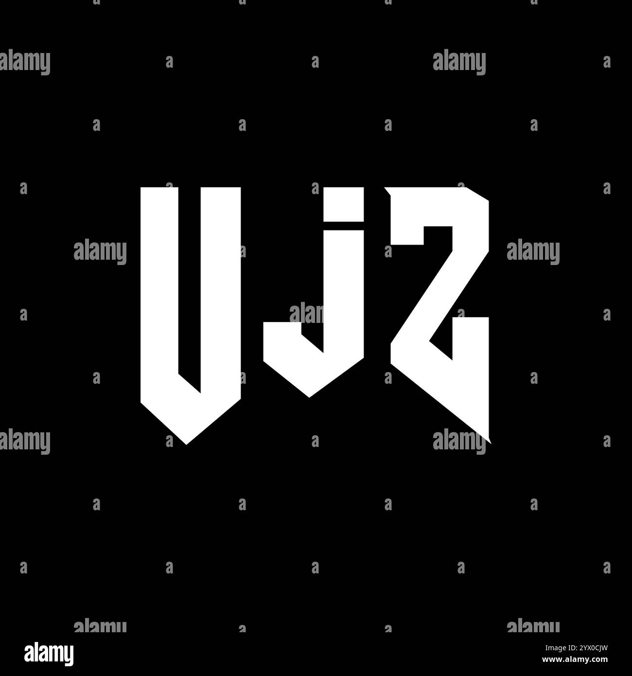 UJZ letter logo design for technology company. UJZ logo design black ...