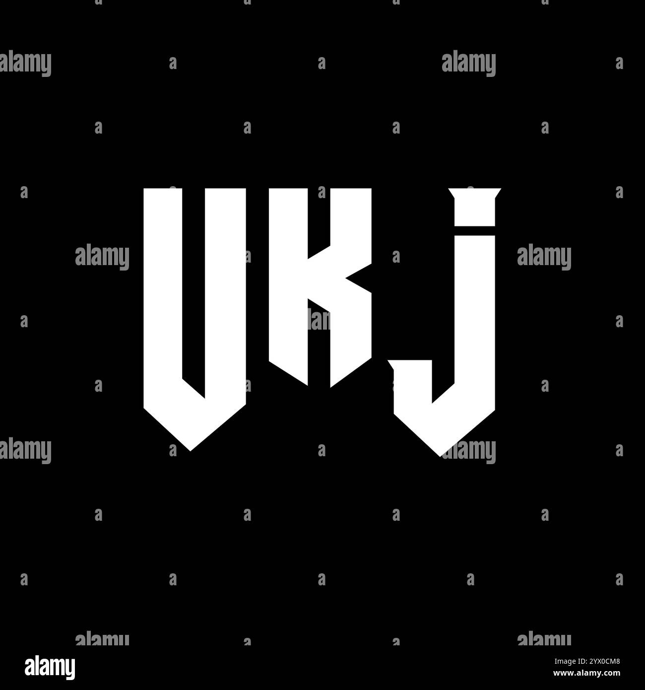 UKJ letter logo design for technology company. UKJ logo design black ...