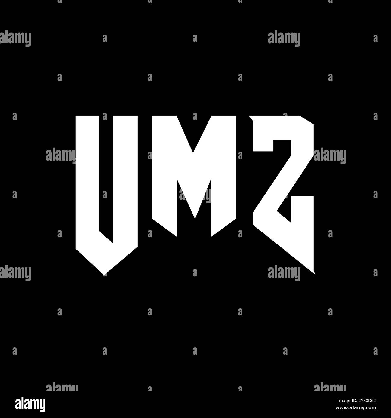 UMZ letter logo design for technology company. UMZ logo design black and white color combination ...