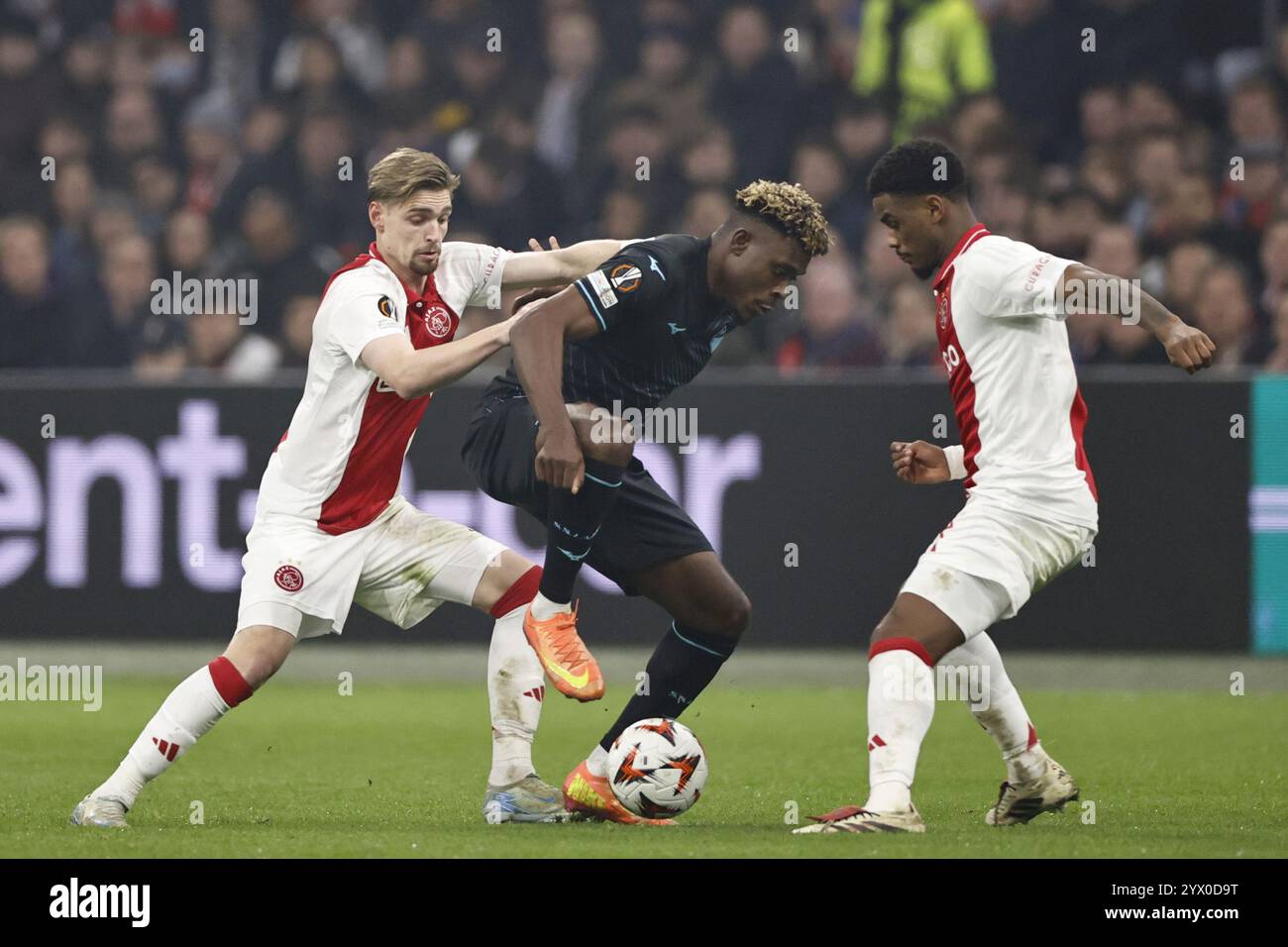 AMSTERDAM - (l-r) Kenneth Taylor of Ajax, Fisayo Dele Bashiru of SS ...