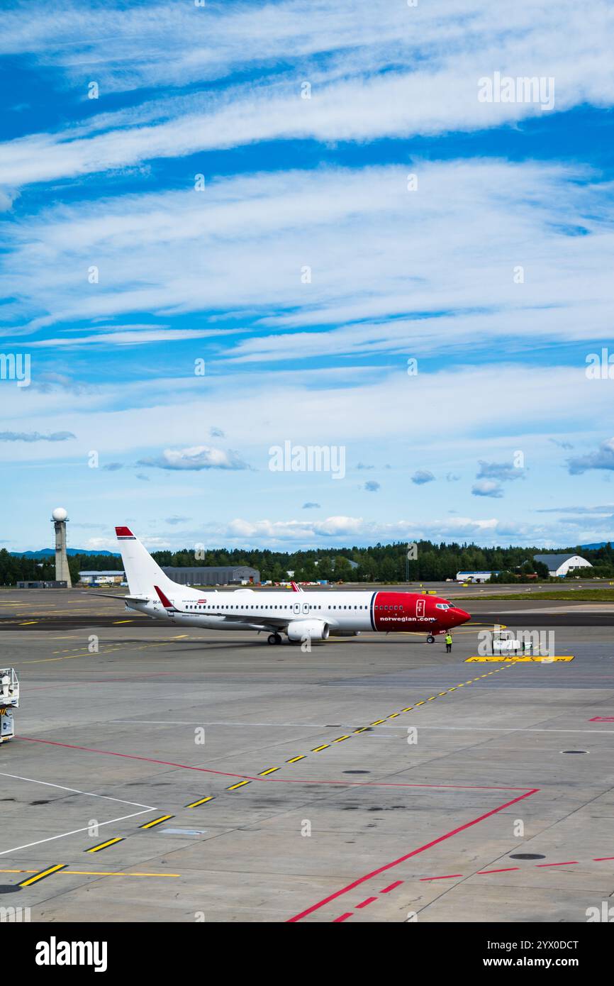 Oslo, Norway - 08.01.2024: Norwegian Air Shuttle airplane at Oslo ...