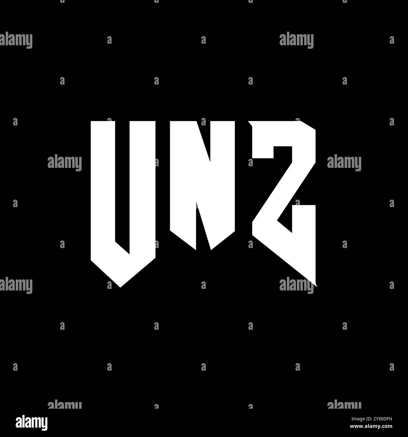 UNZ letter logo design for technology company. UNZ logo design black ...