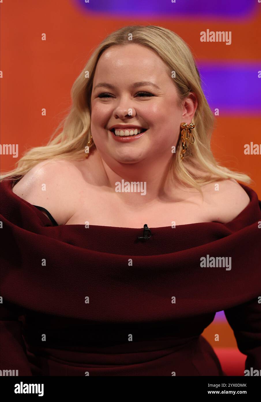 EDITORIAL USE ONLY. Nicola Coughlan during the filming for the Graham Norton Show at BBC ...