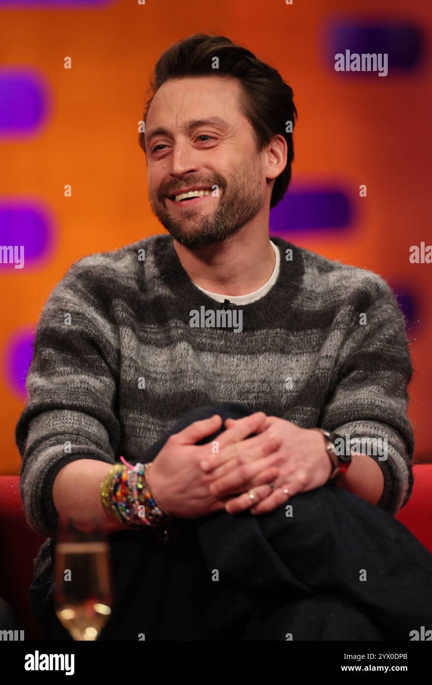 EDITORIAL USE ONLY. Kieran Culkin during the filming for the Graham ...