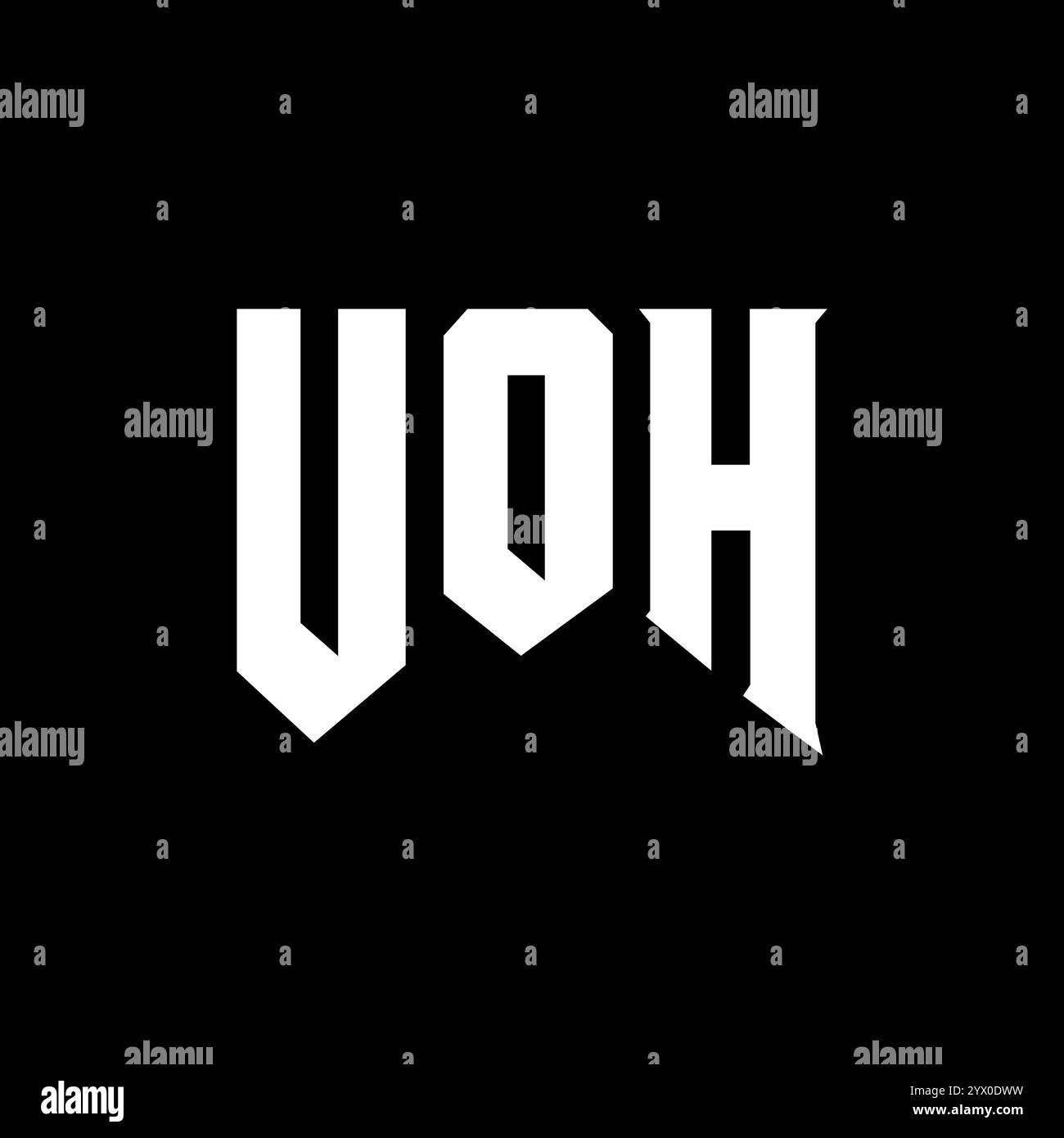 UOH letter logo design for technology company. UOH logo design black ...