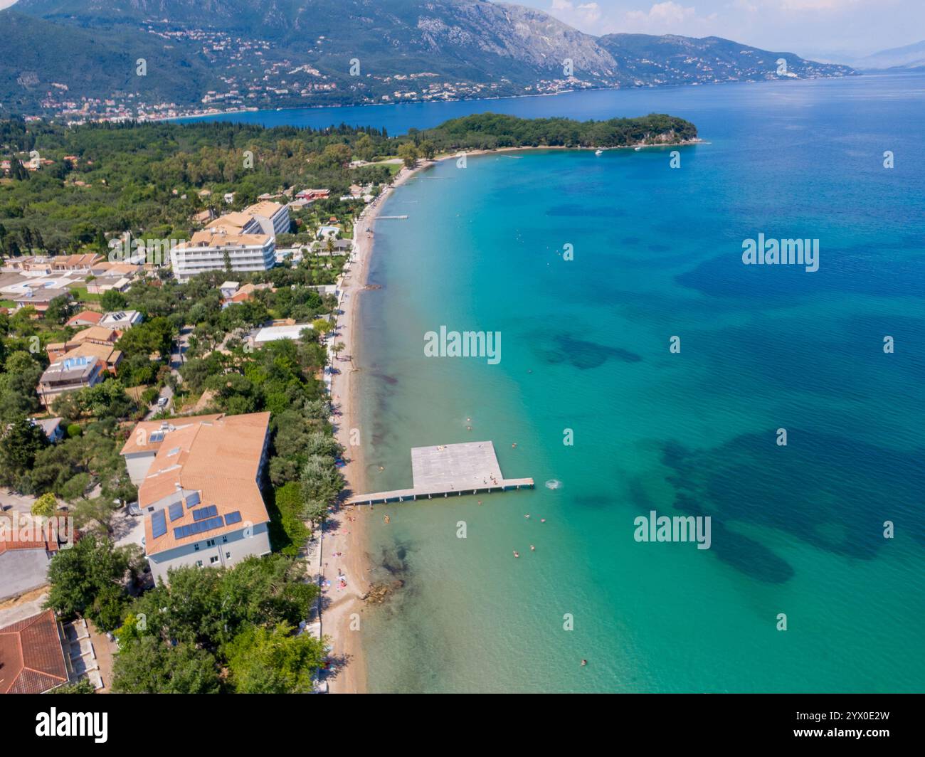 Aerial view of a beautiful beach resort with turquoise water Stock ...