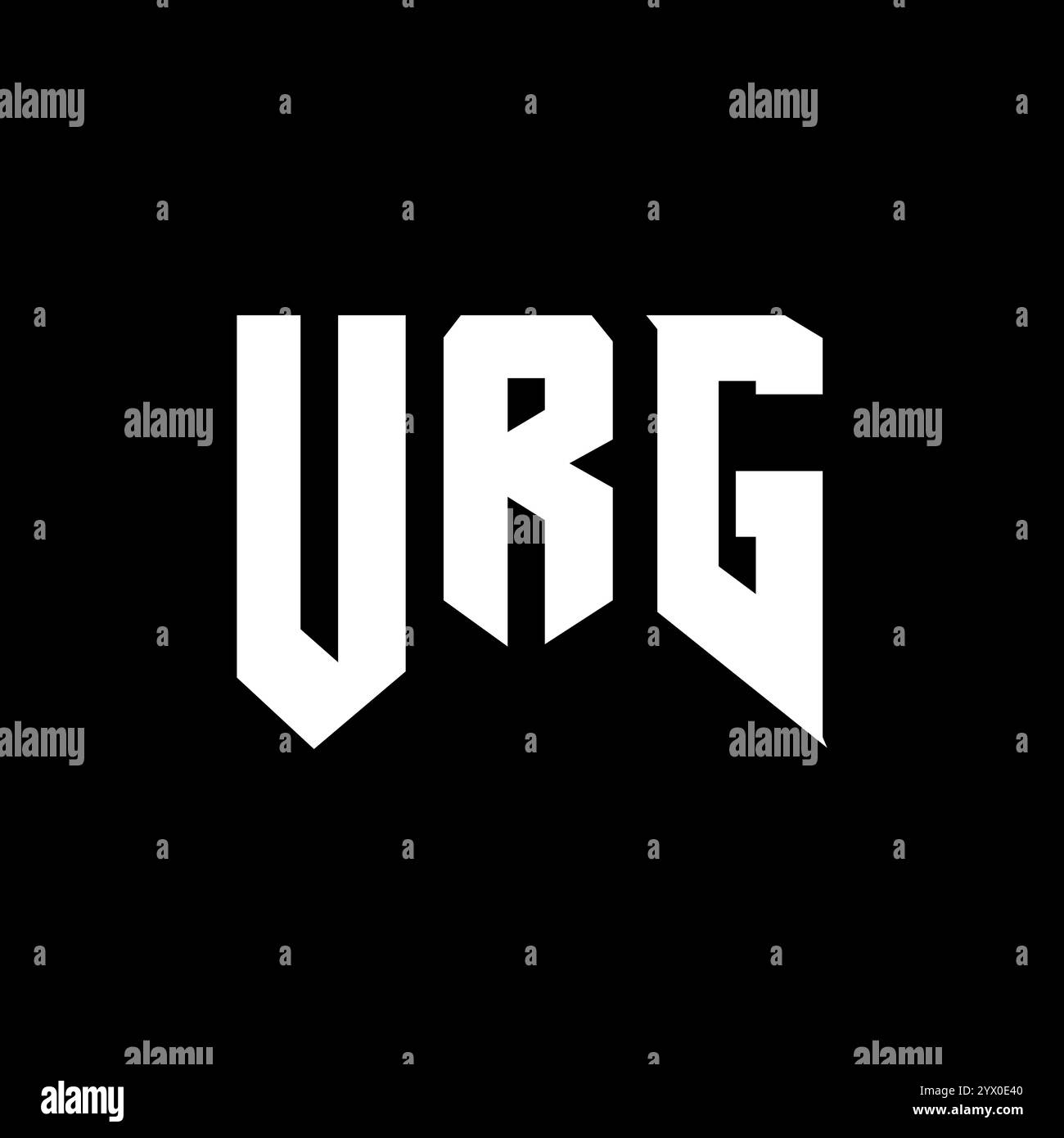 URG letter logo design for technology company. URG logo design black ...